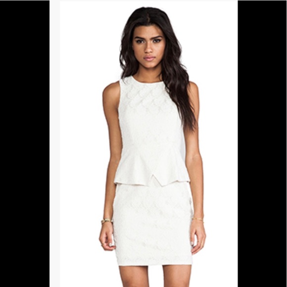 MM Couture | Dresses | Revolve Beige Peplum Dress Mm Couture | Poshmark